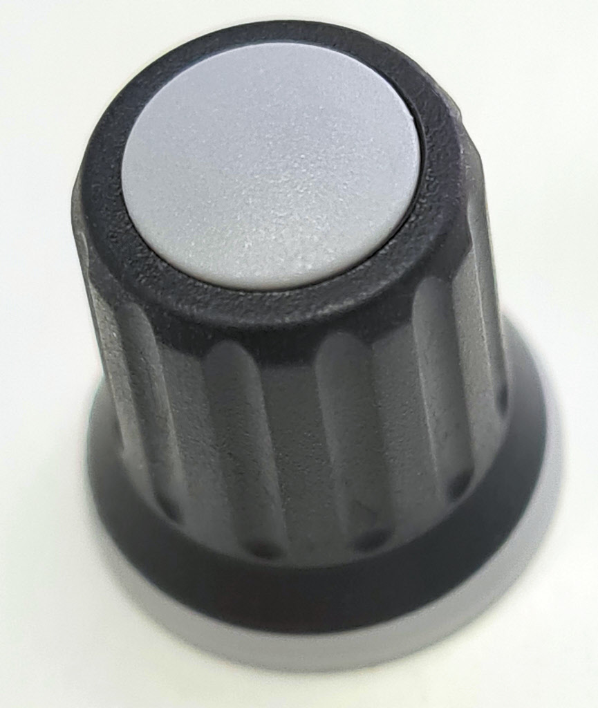 Knob P301-S-08-S6 black 6mm splined shaft 18 teeth