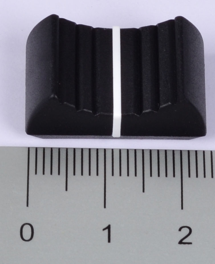 Knob fader Re-An 15mm BLACK for 1.2x8mm metal shafts